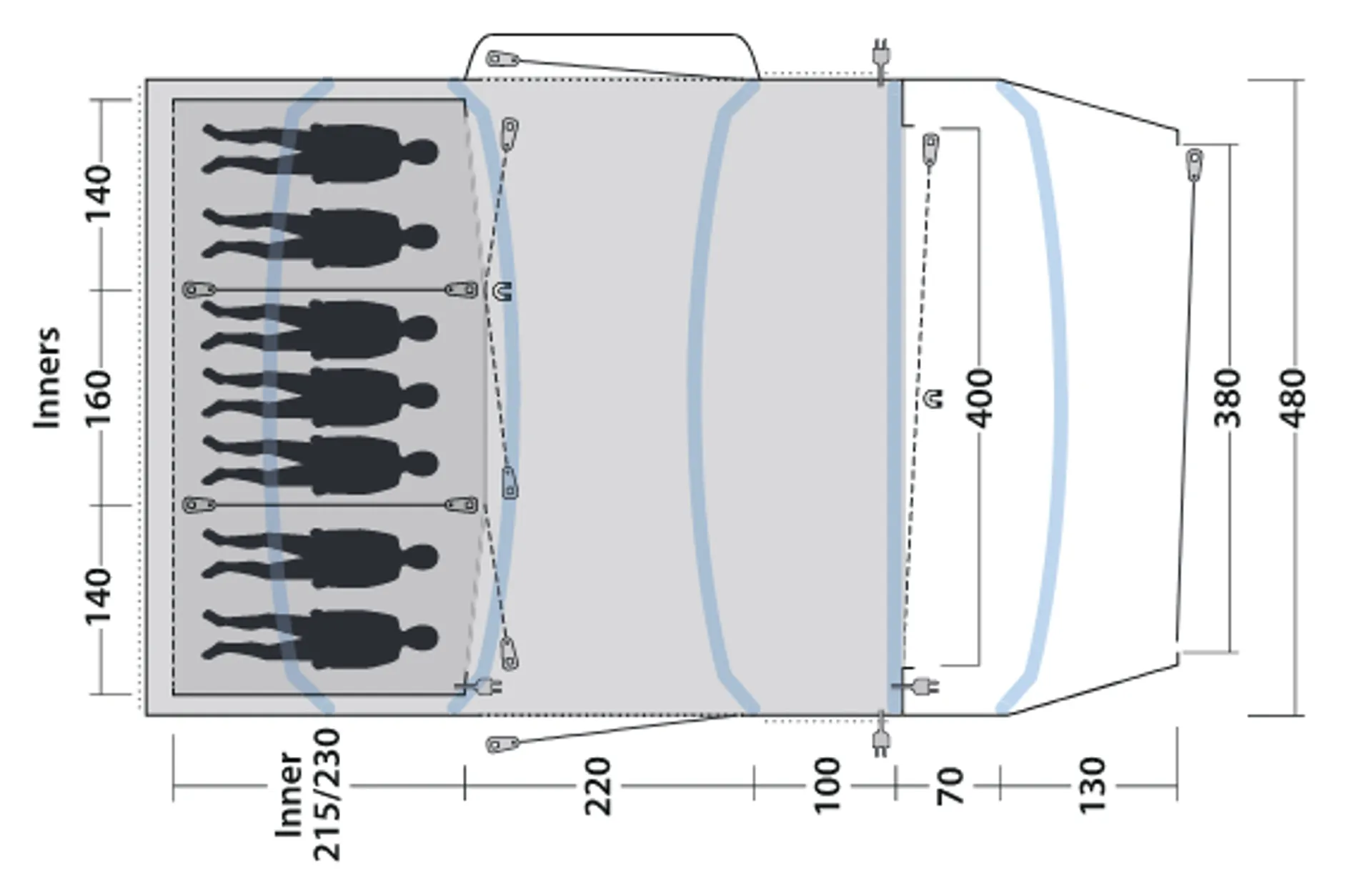 Outwell Jacksondale 7PA Inflatable Tent Package - DEMO MODEL