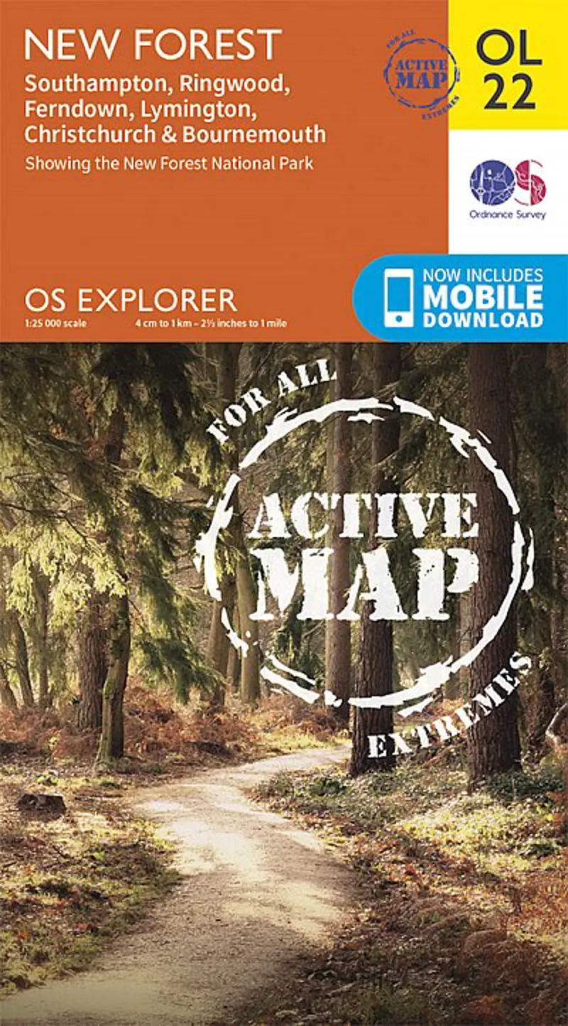OS Explorer - Active Map OL22 - New Forest/ Southampton/ Ringwood