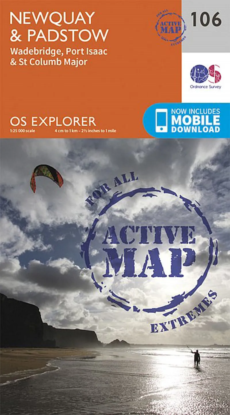 OS Explorer - Active Map 106 - Newquay and Padstow