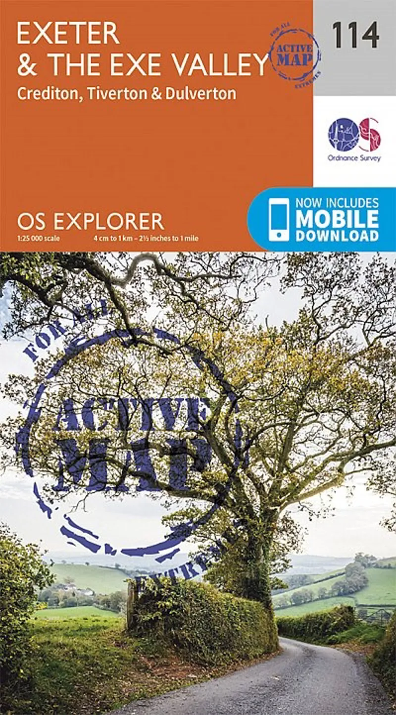 OS Explorer - Active Map 114 - Exeter and the Exe Valley