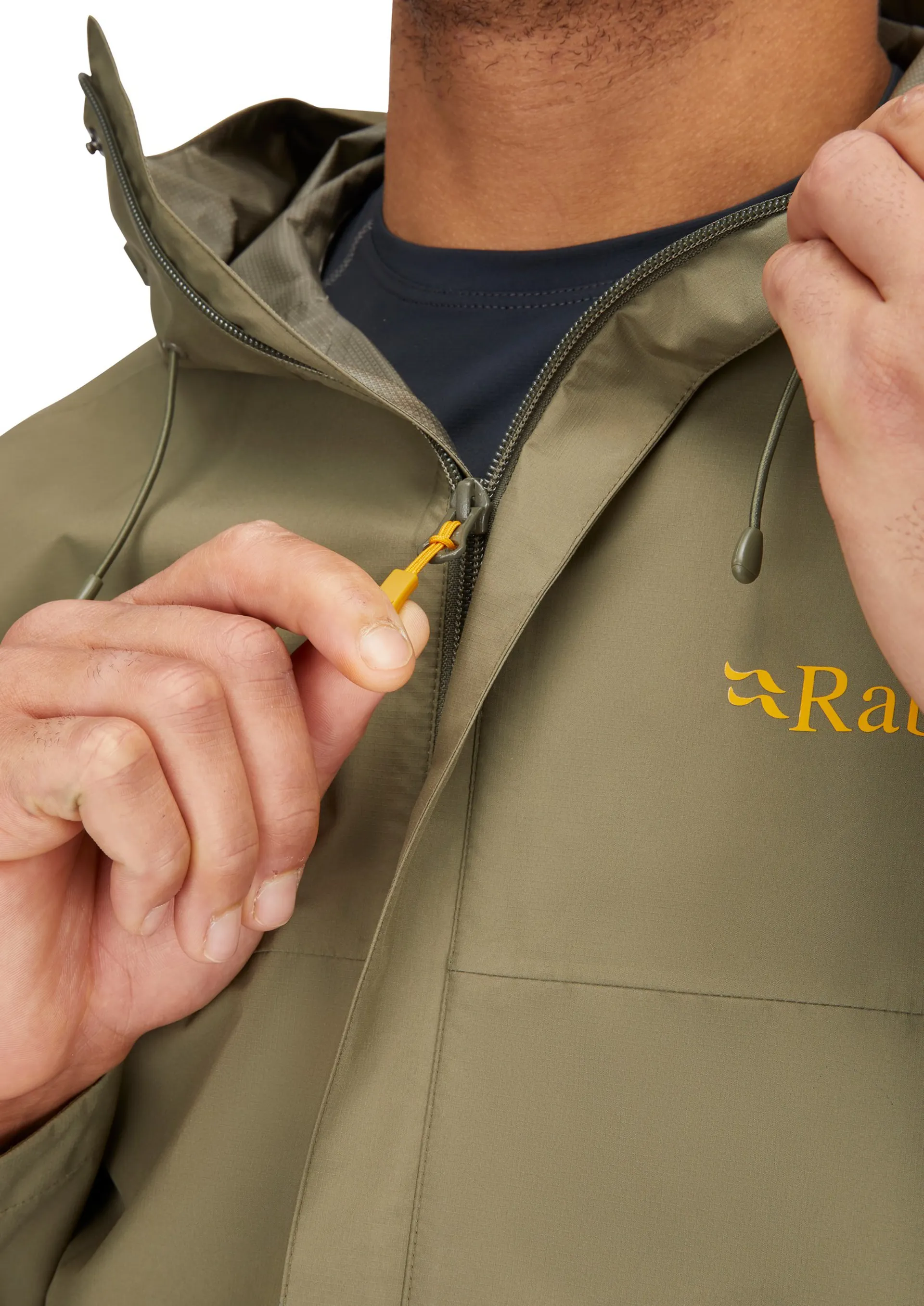 Rab Mens Downpour Eco Jacket - Light Khaki