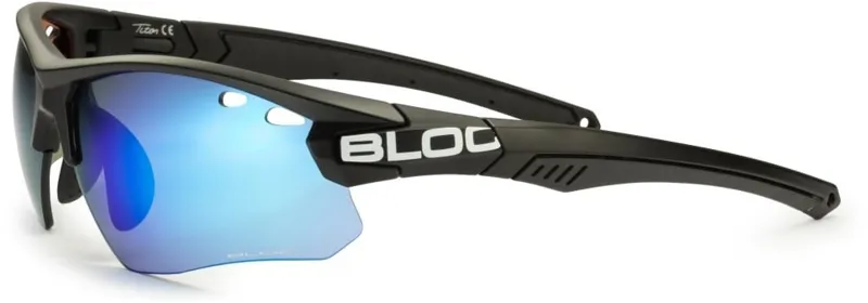 BLOC Titan Sunglasses - Black-Blue 4 Lens Pack