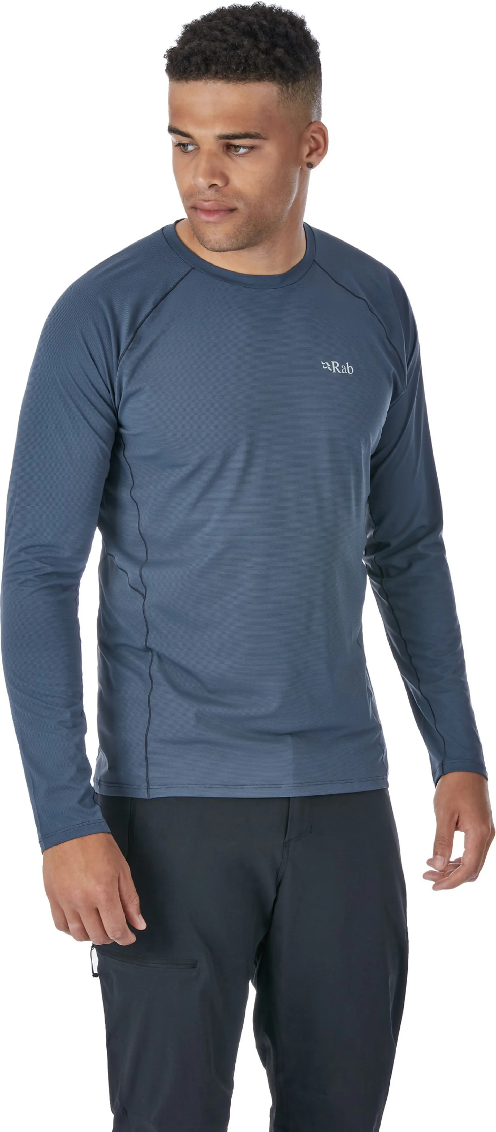 Rab Mens Force Long Sleeved Tee - Steel