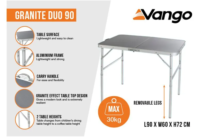 Vango Granite Duo 90 Table