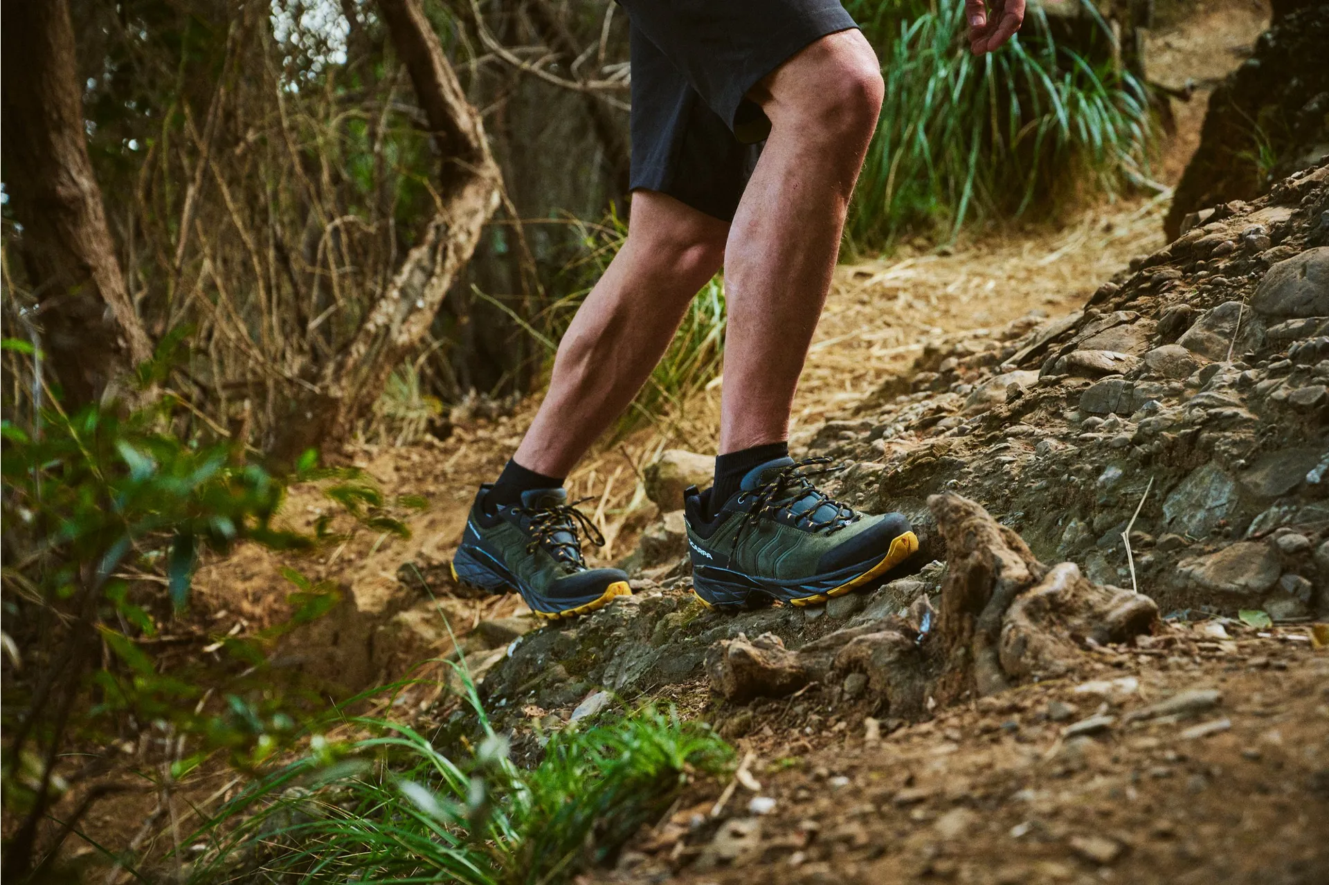 Scarpa Mens Rush Trail GTX Shoes - Thyme Green-Mustard