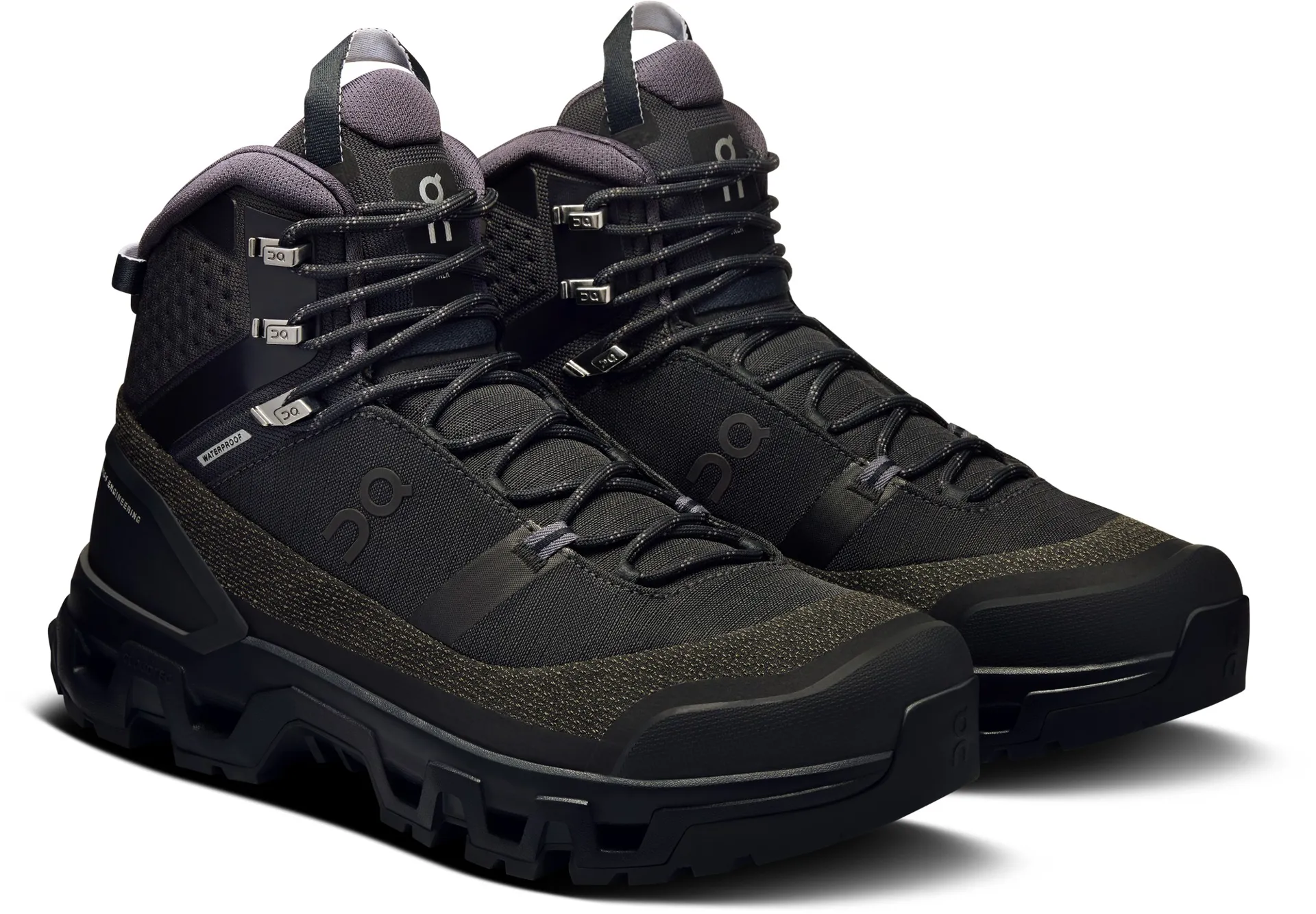 ON Mens Cloudrock Trek Waterproof Shoes - Black-Black