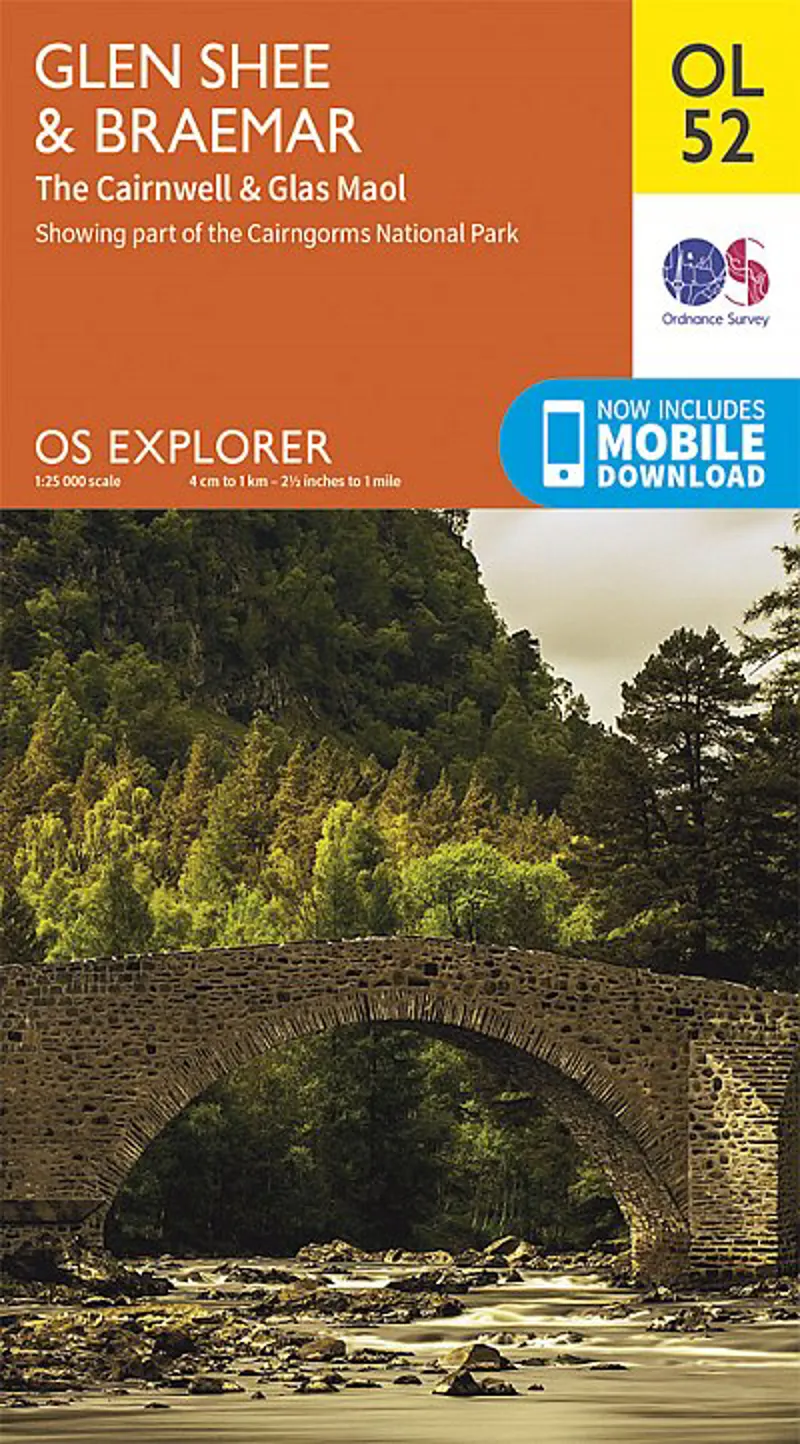 OS Explorer Map OL52 - Glen Shee and Braemar