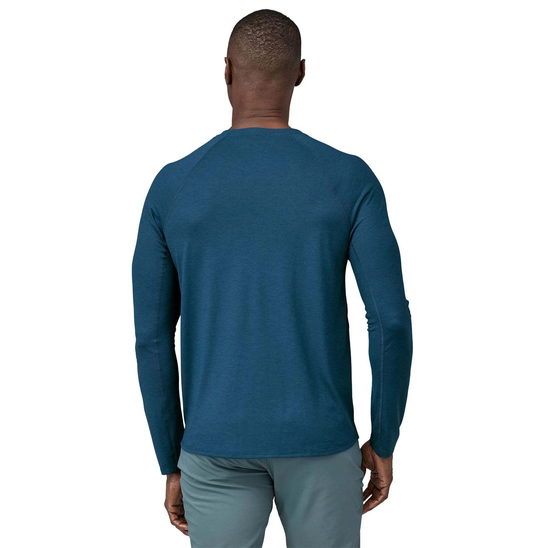 Patagonia Mens Long Sleeved Cap Cool Trail Shirt - Lagom Blue
